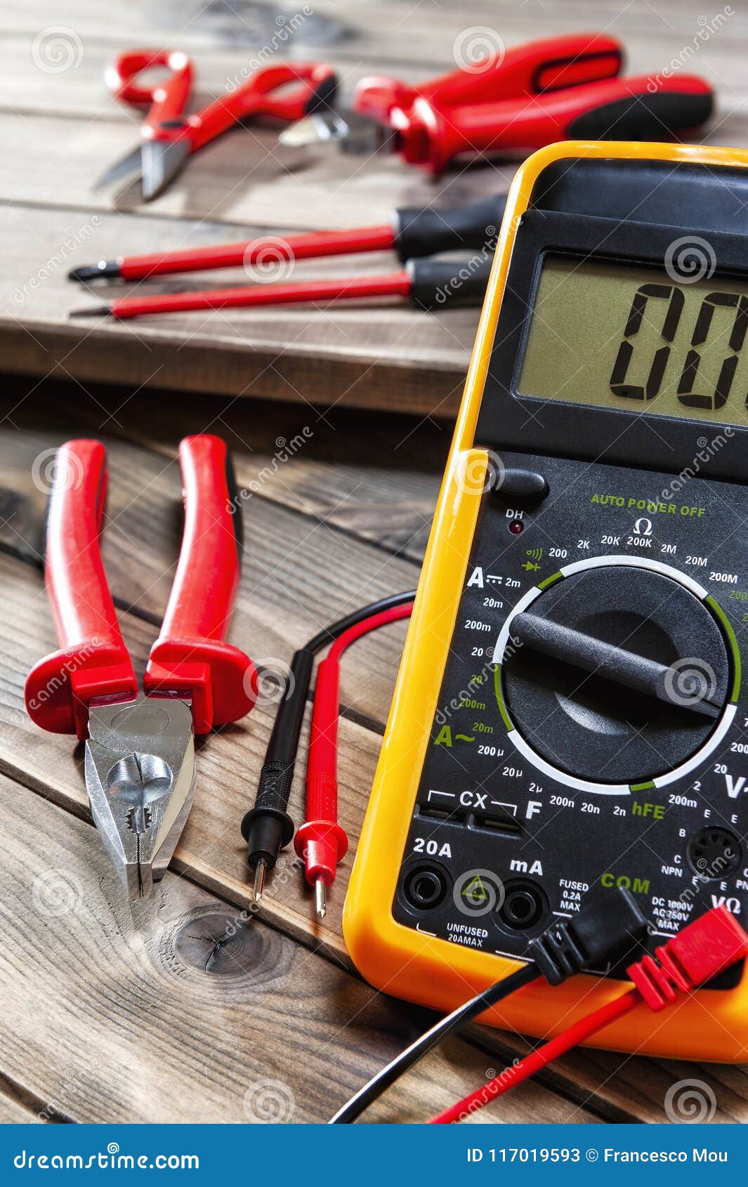 Close Up of Work Tools on Electrical Installations, on an Antique ...