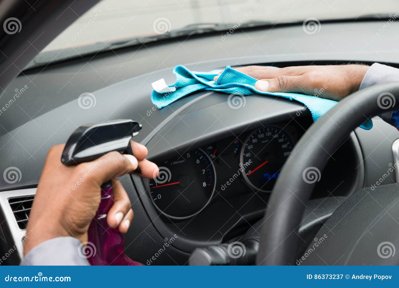 Close-up Of A Dashboard With Elements Of A Tree In A Car`s Design With ...