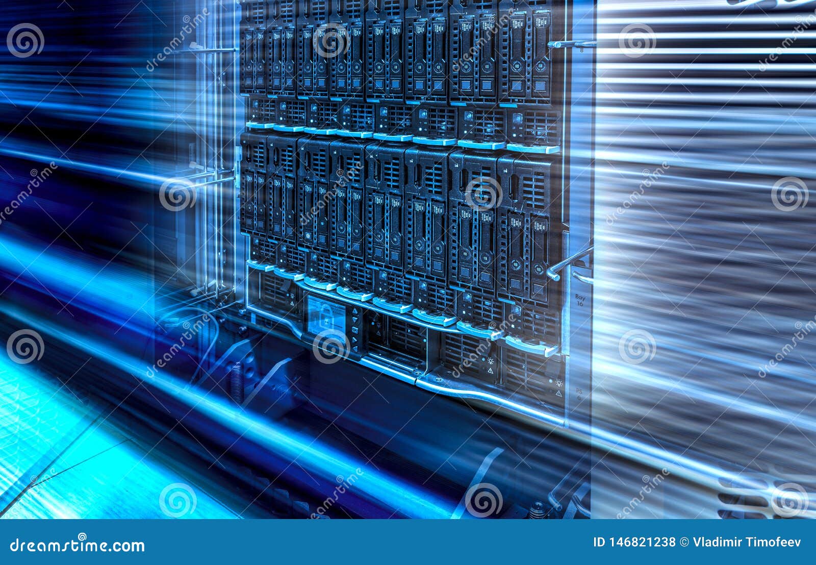 Close Up on Working Data Servers Hard Drive Disk Storage Motion Effect ...