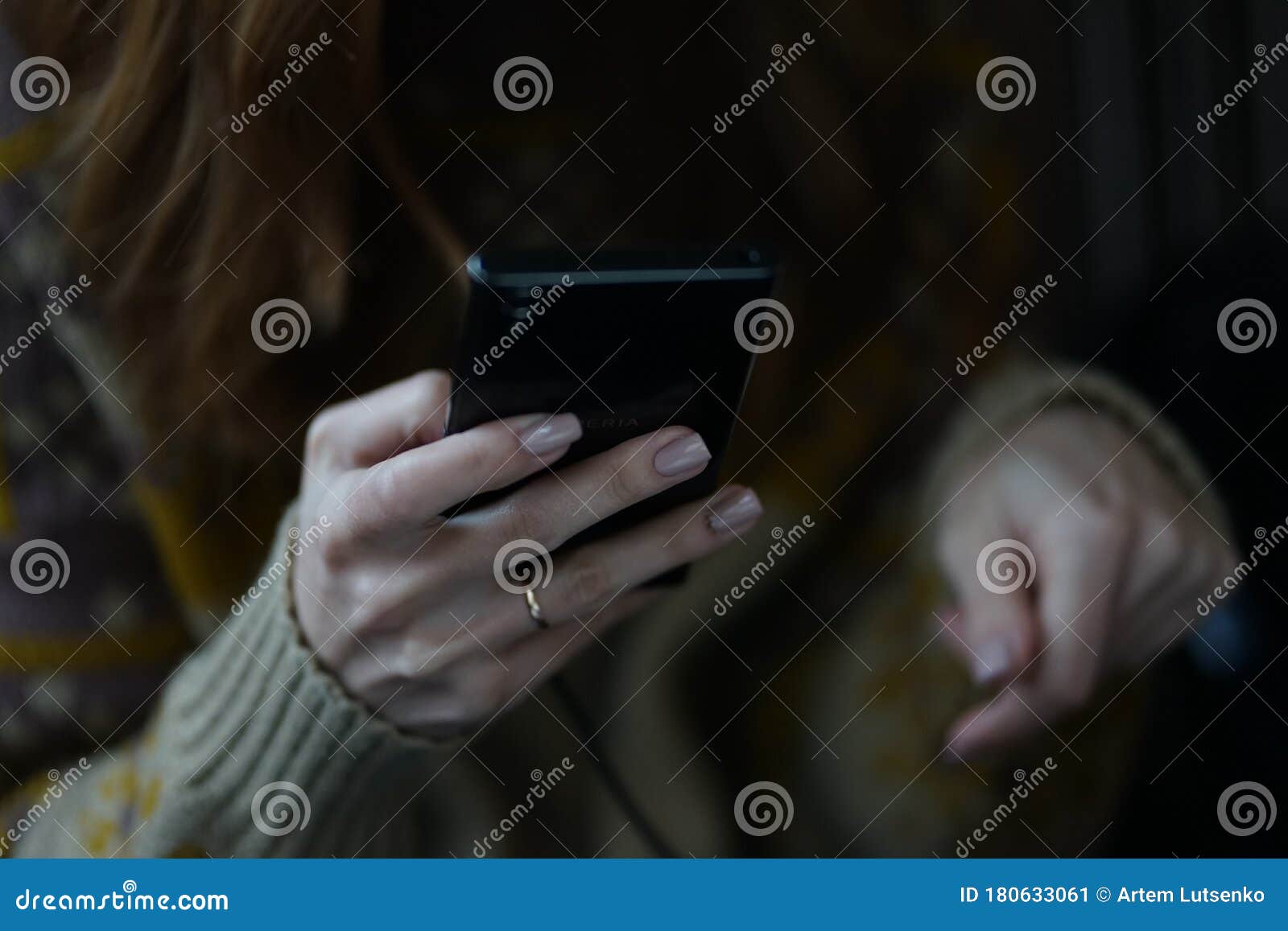 Close-up Working on Device. Working from Home Concept Stock Image ...