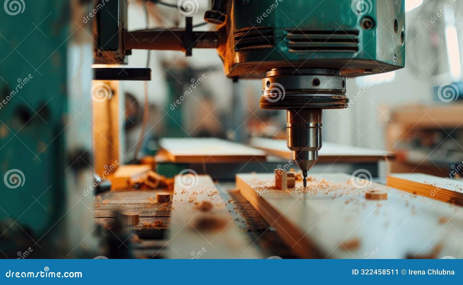 Close-up of a Working Drilling Machine Stock Illustration ...