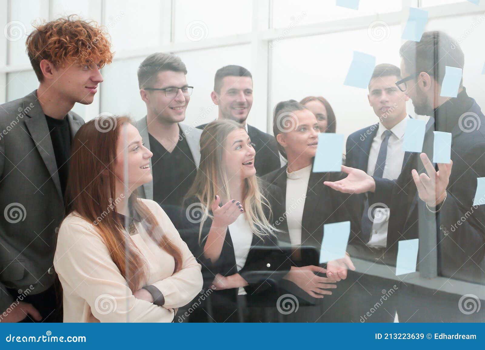 Close Up. Working Group Discussing Current Issues Stock Image - Image ...