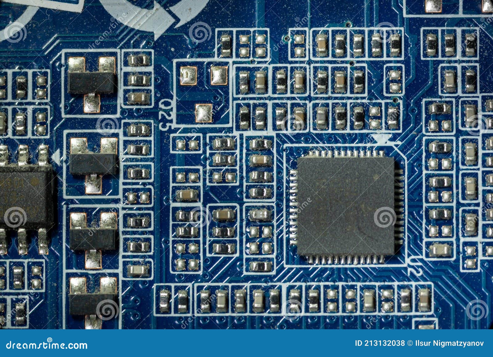 Close-up of Working Motherboards on Blue Motherboard in Personal ...