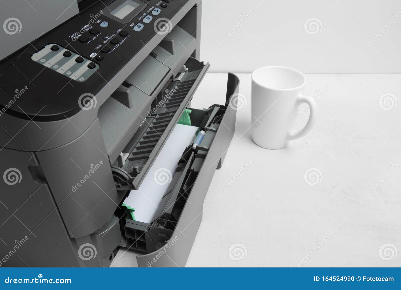 Close-up Working Printer Scanner Copier Device - Image Stock Photo ...