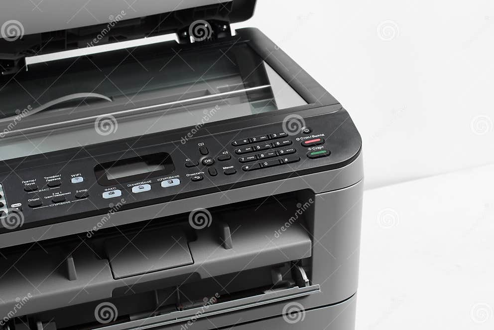 Close-up Working Printer Scanner Copier Device - Image Stock Photo ...