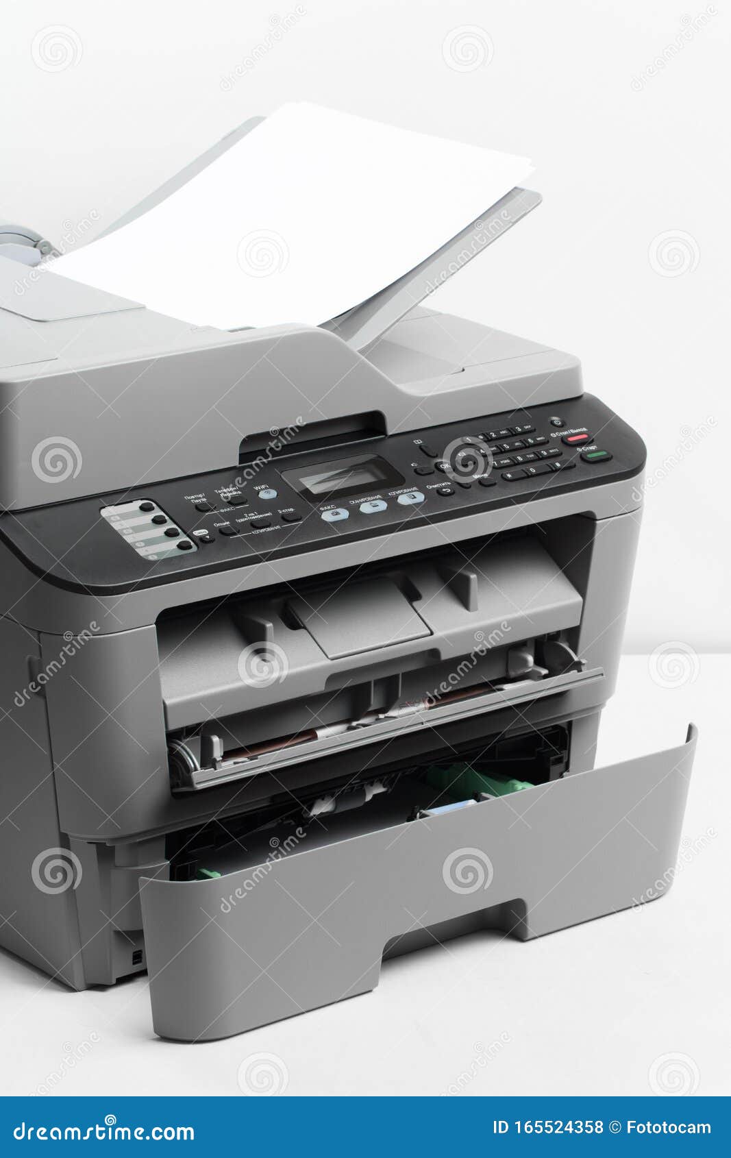 Close-up Working Printer Scanner Copier Device - Image Stock Photo ...