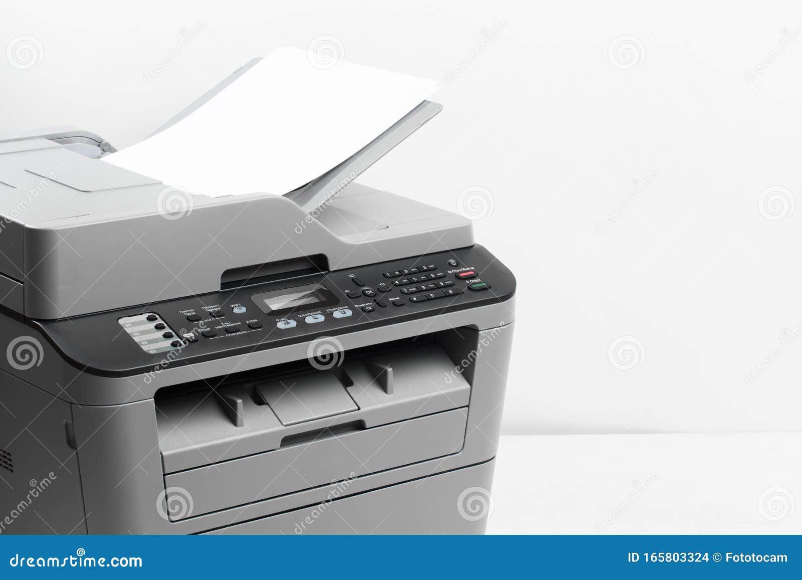 Close-up Working Printer Scanner Copier Device - Image Stock Photo ...