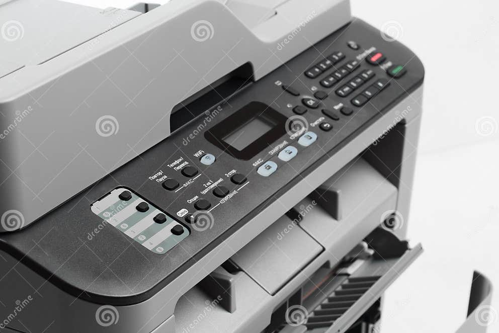 Close-up Working Printer Scanner Copier Device - Image Stock Photo ...