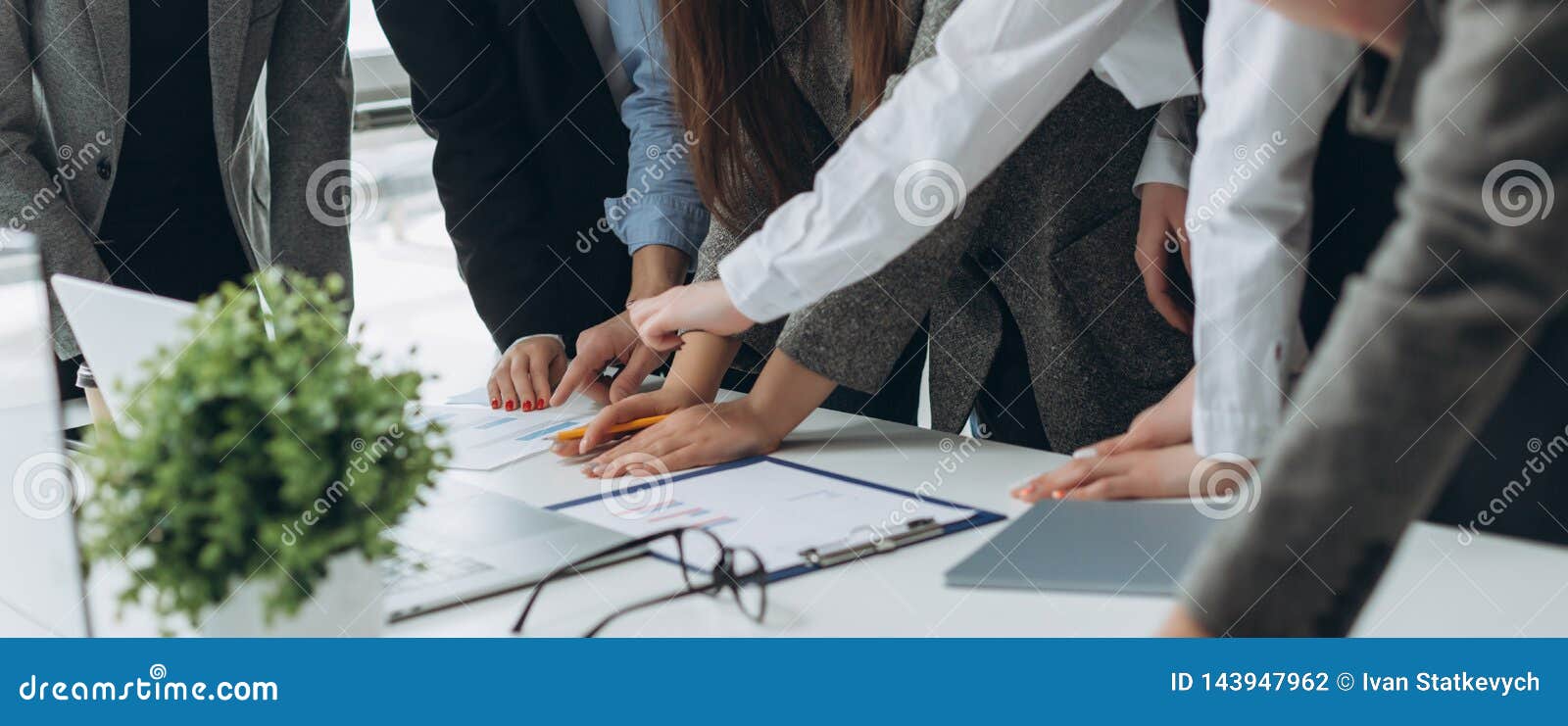 Close Up of Working Process at Business Meeting Stock Photo - Image of ...