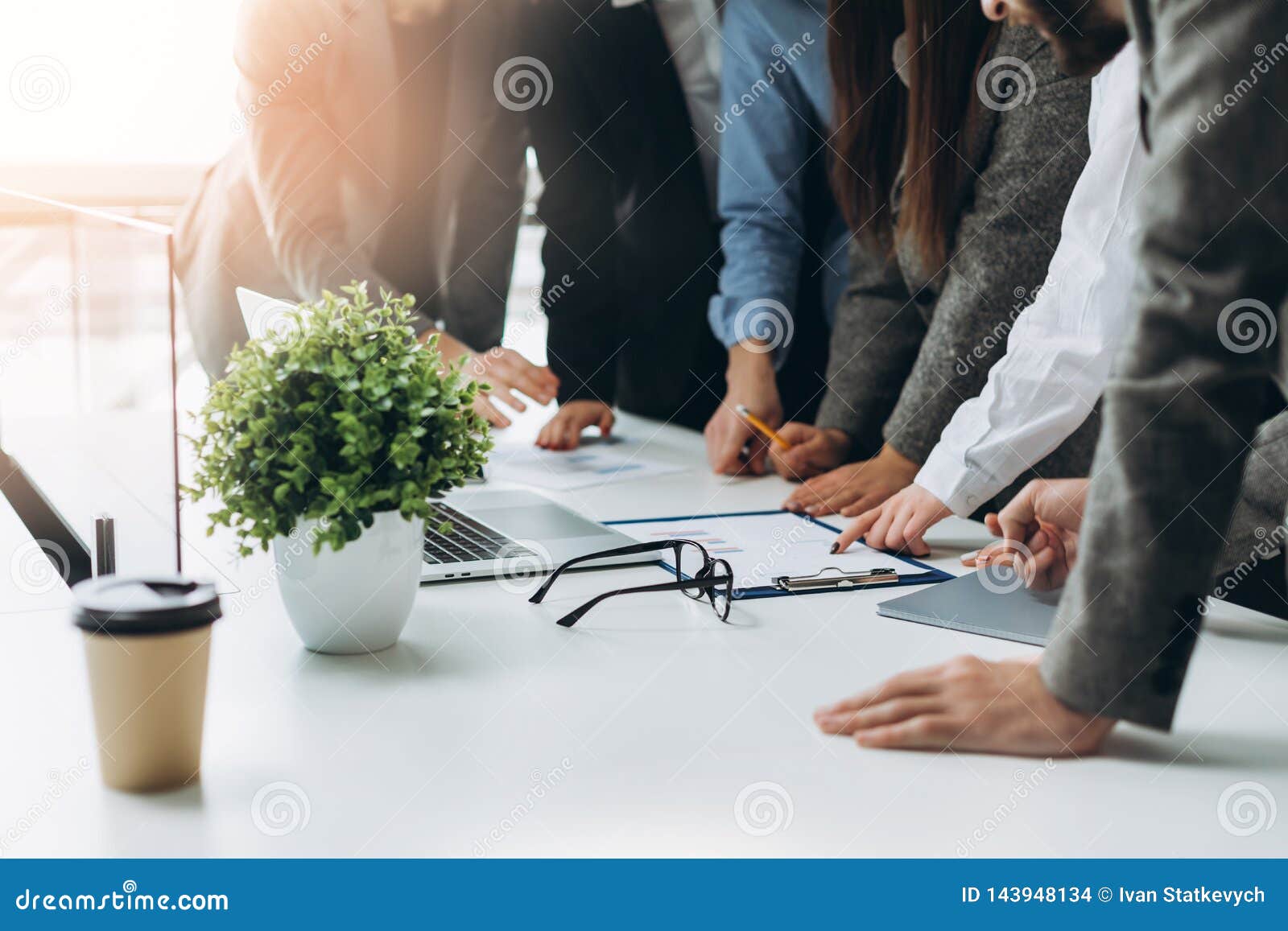 Close Up of Working Process at Business Meeting Stock Photo - Image of ...