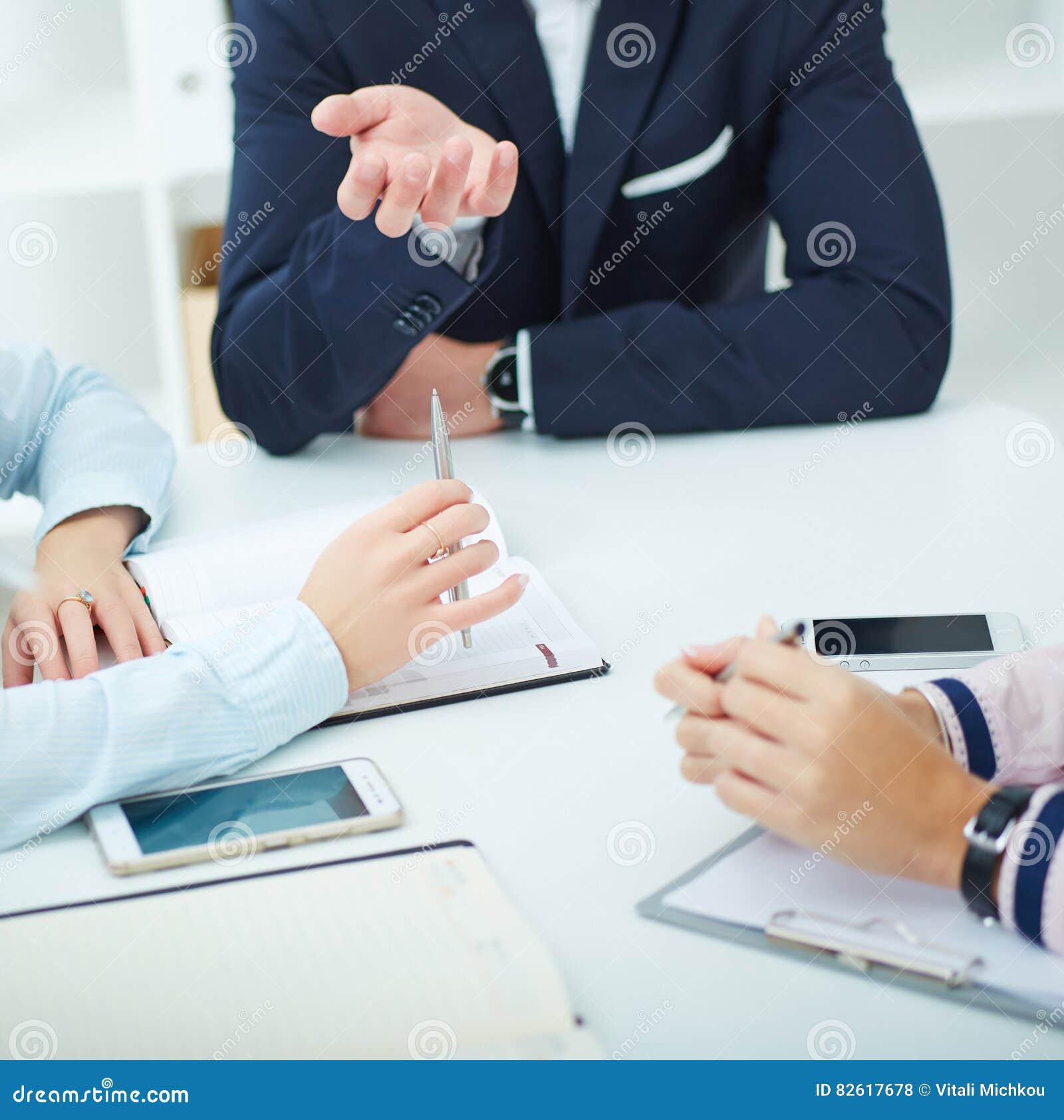 Close Up of Working Process at Business Meeting Stock Photo - Image of ...