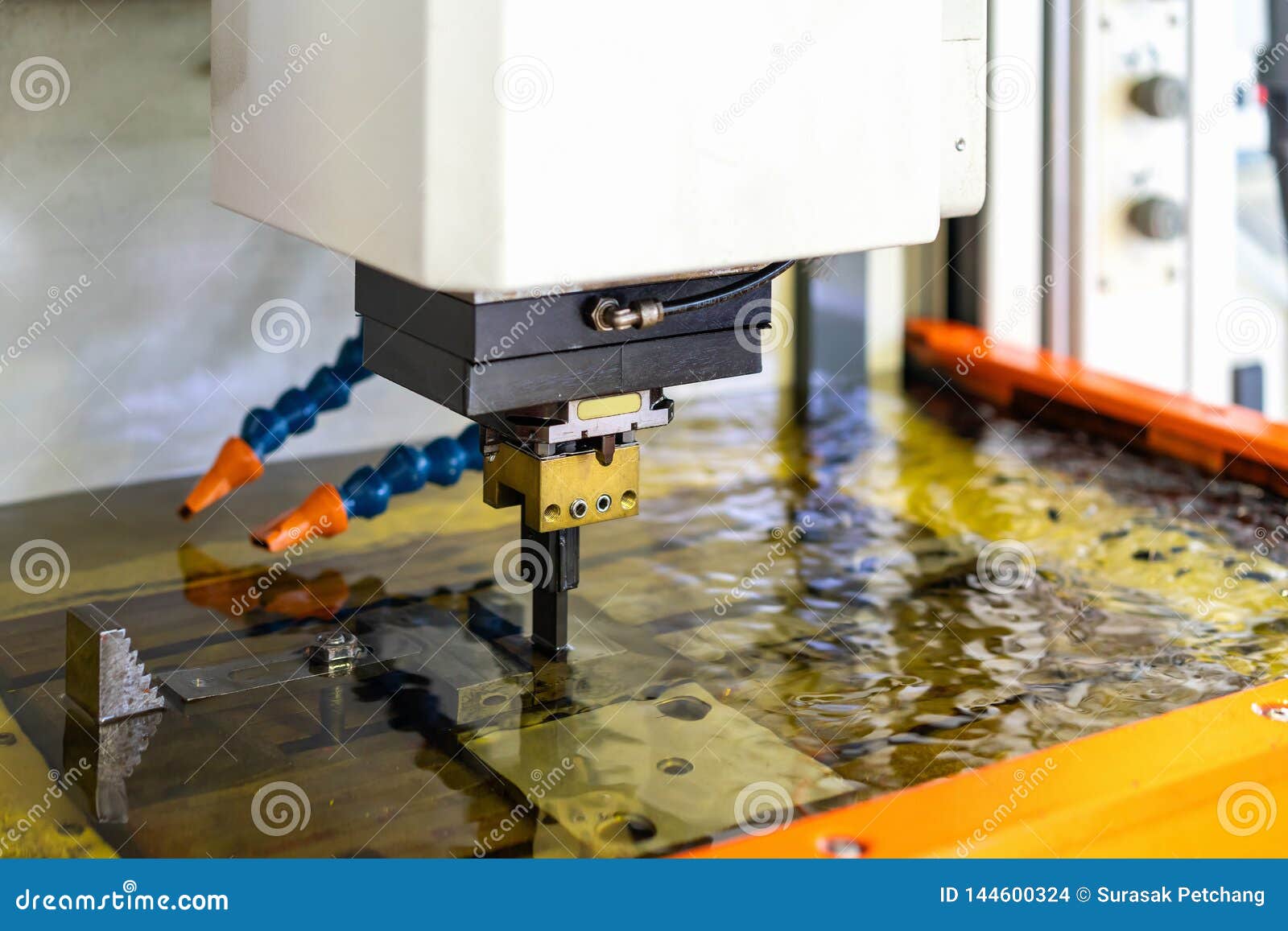 Close Up Workpiece and Graphite Electrode during Working on Automatic ...