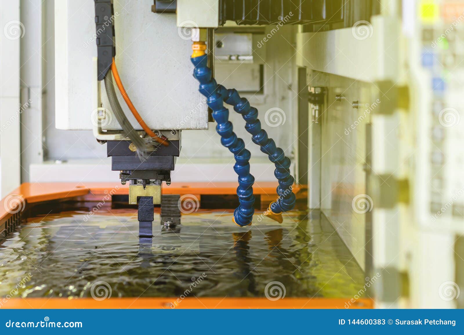 Close Up Workpiece And Graphite Electrode During Working On Automatic ...