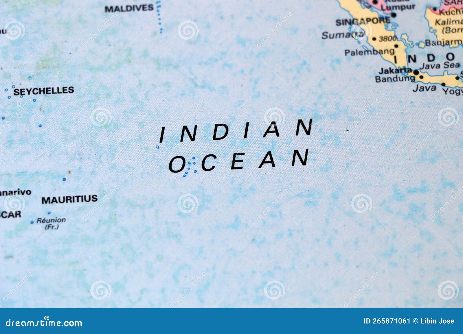 Close Up of a World Map with Indian Ocean Editorial Photo - Image of ...