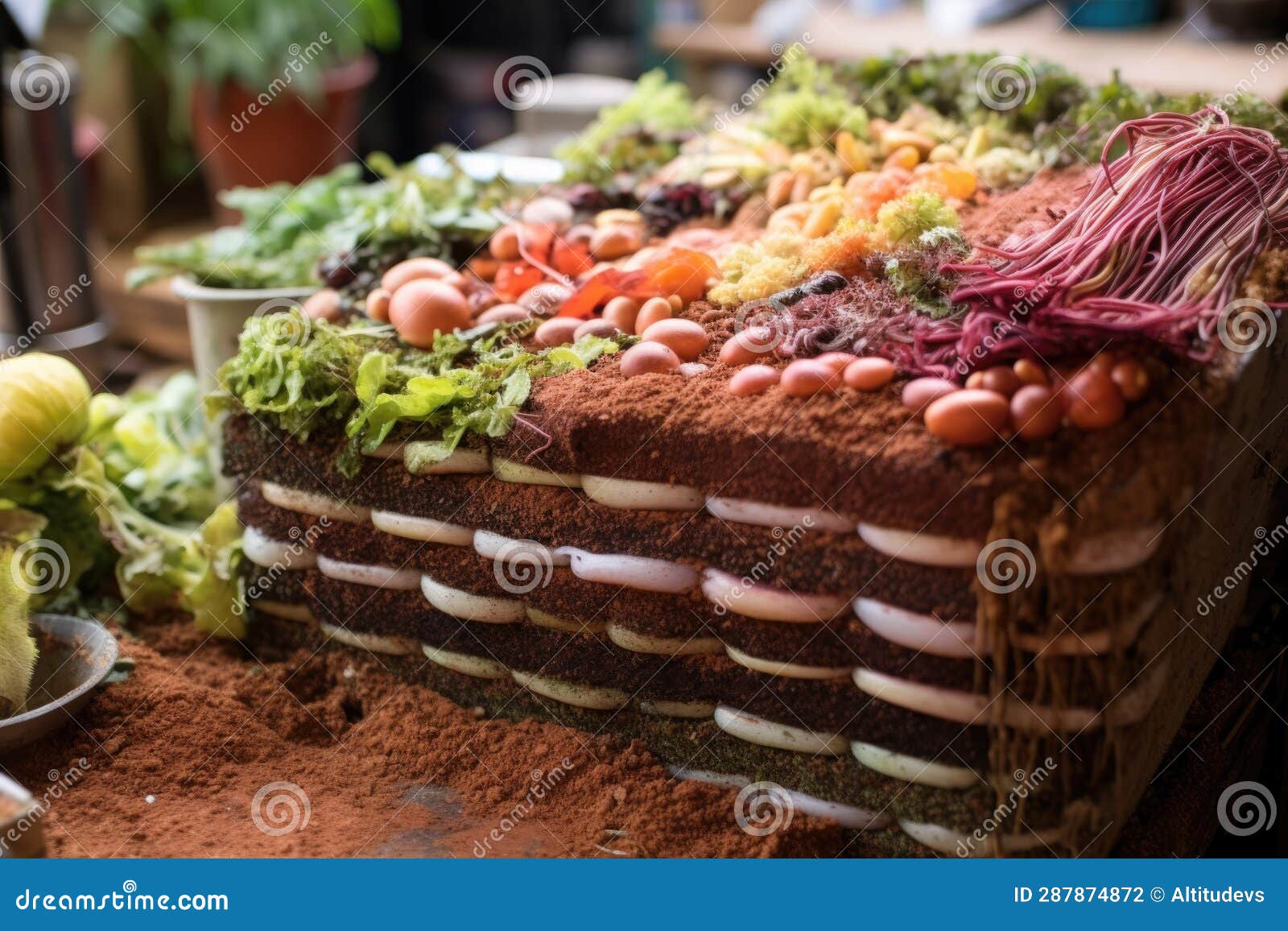 Close-up of Worm Farm Layers with Kitchen Scraps Stock Photo - Image of ...