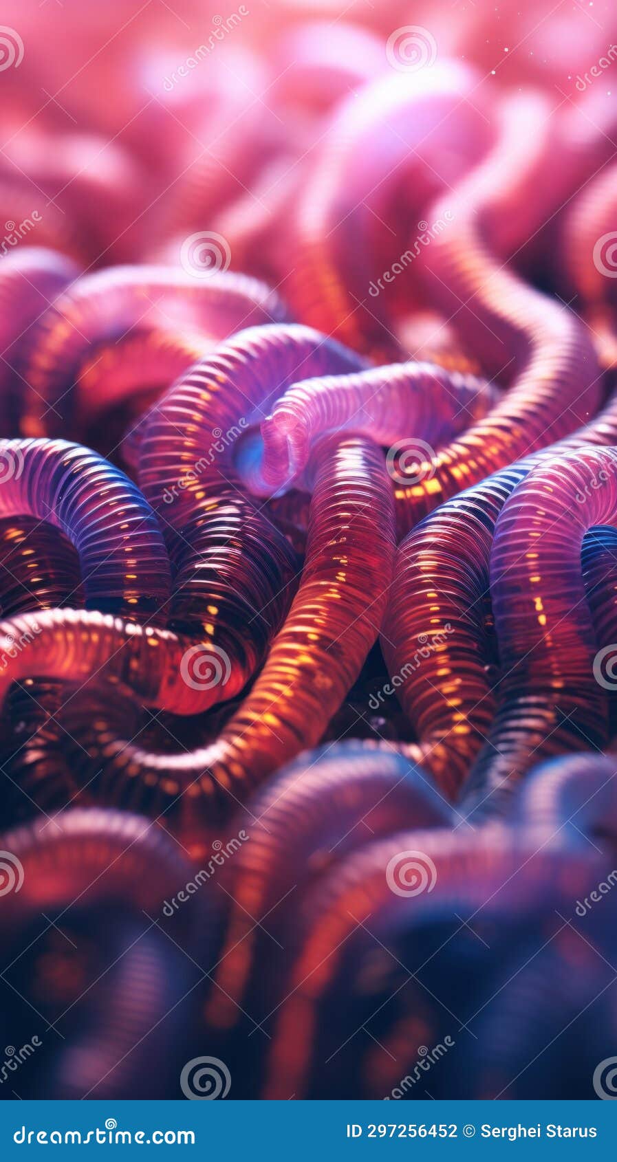 A Close Up of Worms in a Pile, AI Stock Illustration - Illustration of ...
