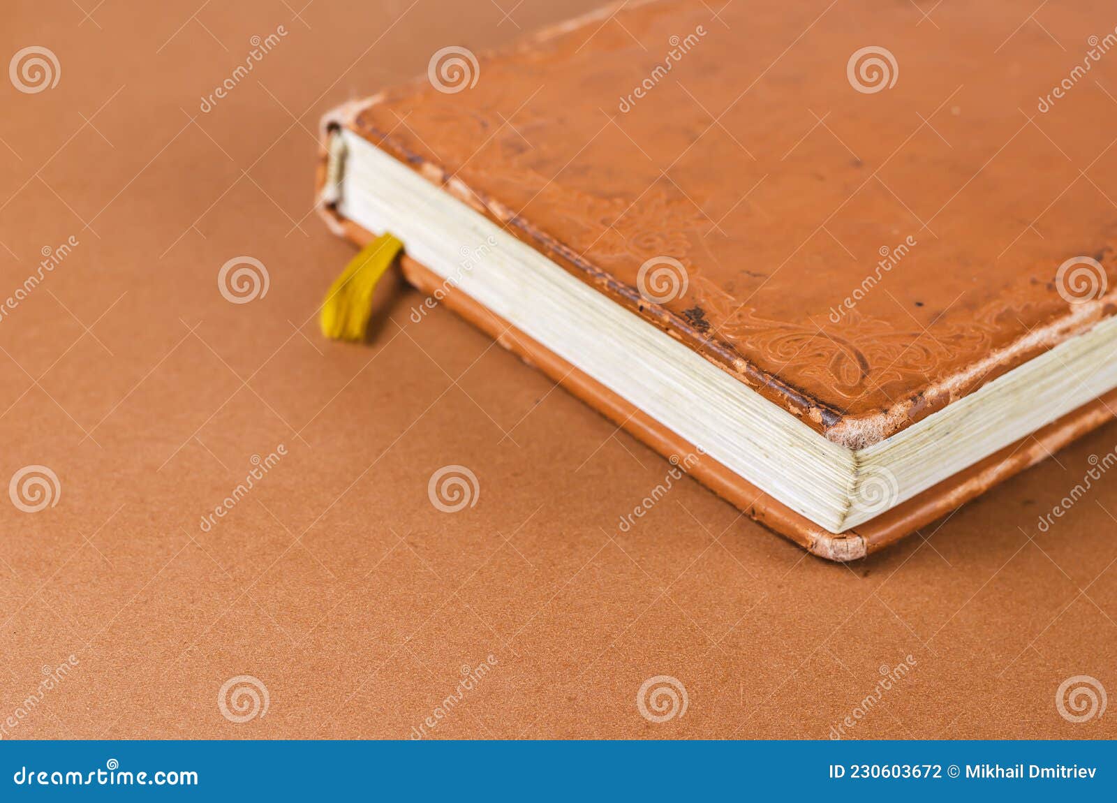 Close-up of a Worn Old Notebook. a Diary or Planner with Notes I Stock ...