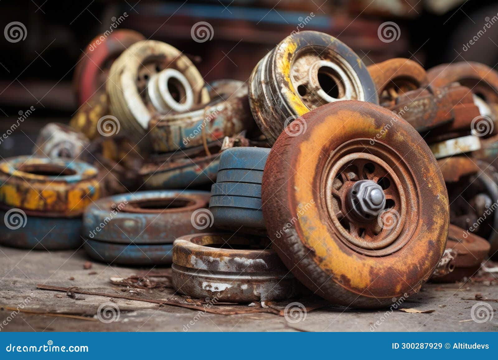 Close-up of Worn-out Skateboard Wheels and Trucks Stock Image - Image ...