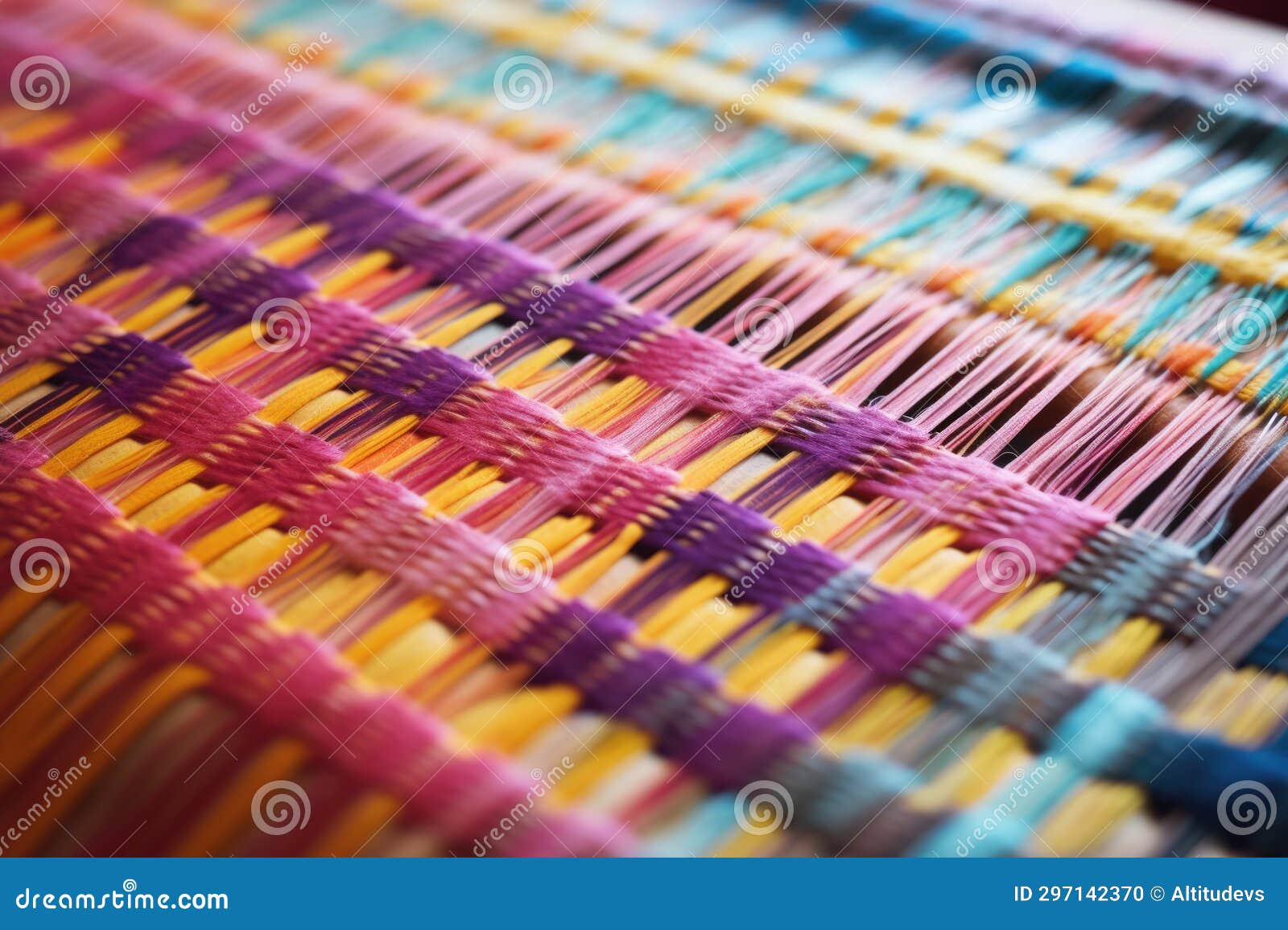 Close-up of Woven Textile Pattern on a Loom Stock Illustration ...
