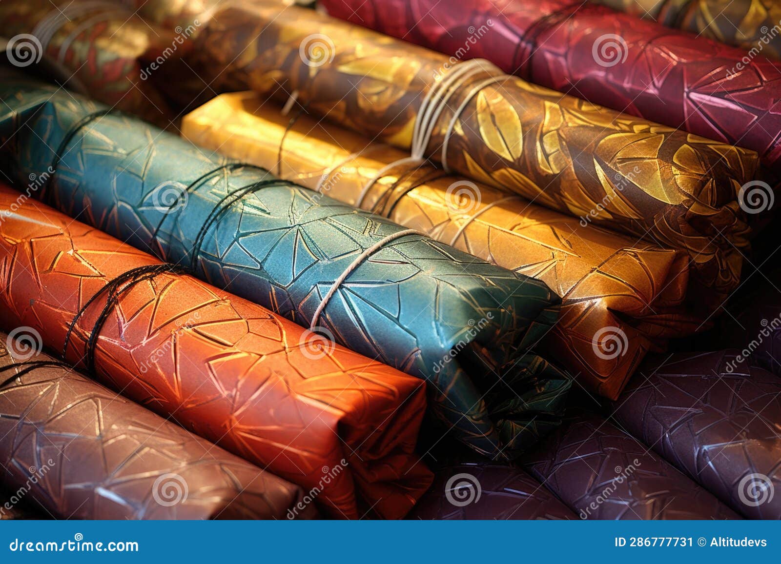 Close-up of Wrapping Paper Patterns and Textures Stock Illustration ...