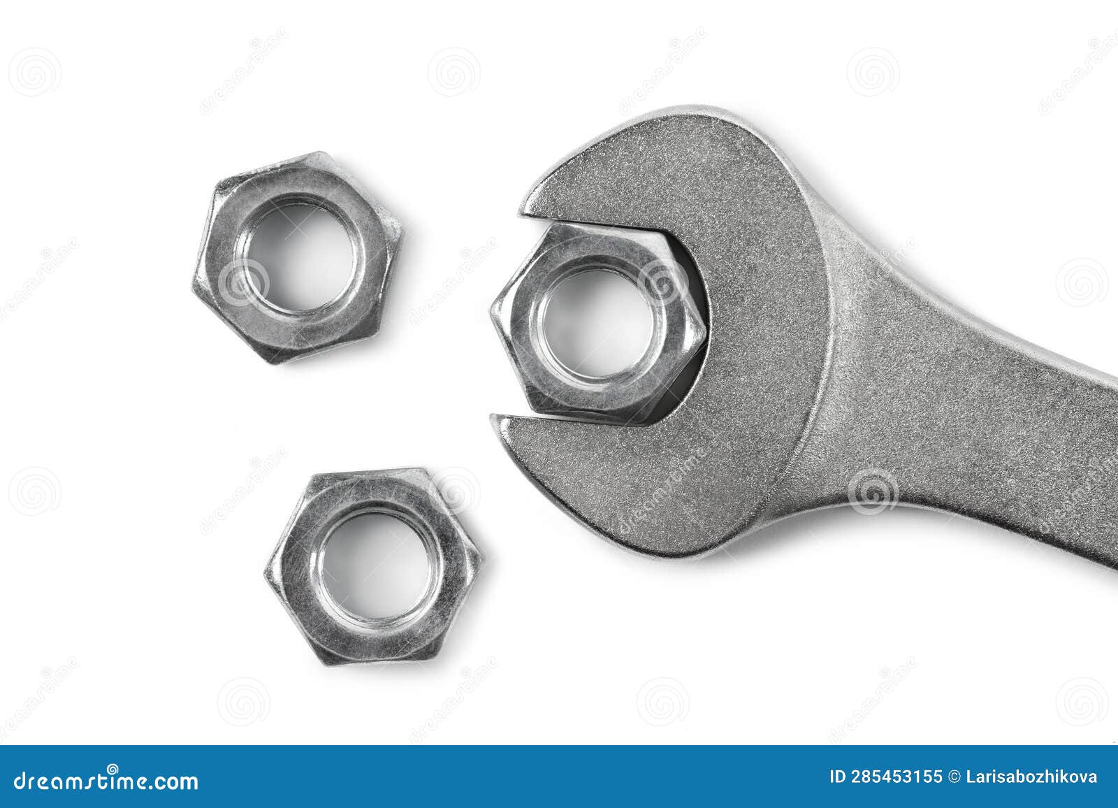 Close-up of Wrenche and Steel Nuts Stock Image - Image of mechanic ...