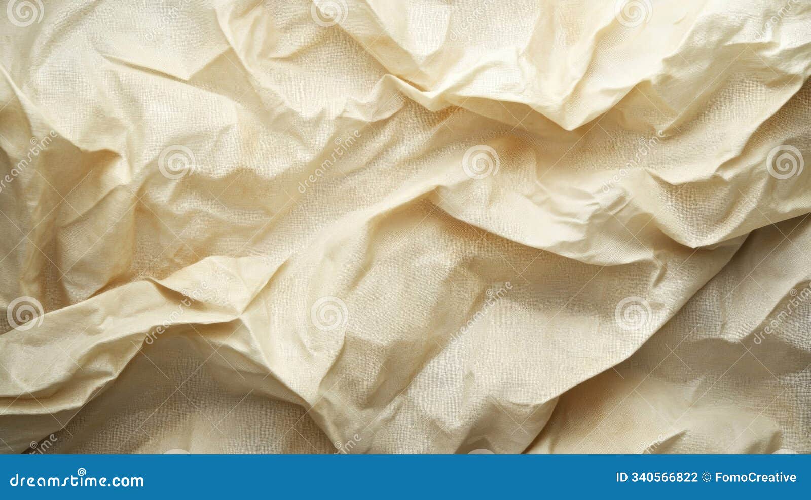 Close-up of Wrinkled Light Beige Fabric Texture Stock Illustration ...