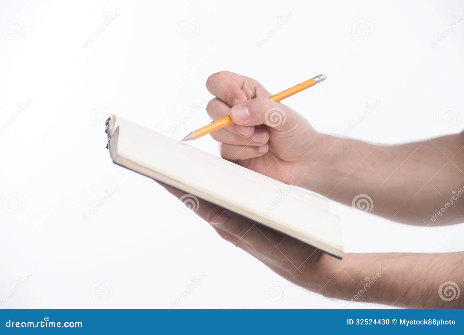 Close-up of Writing. Close-up of Human Hands Holding a Pencil an Stock ...