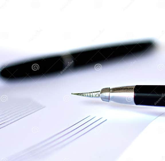 Close-up of Writing Instrument on Document Stock Photo - Image of ...