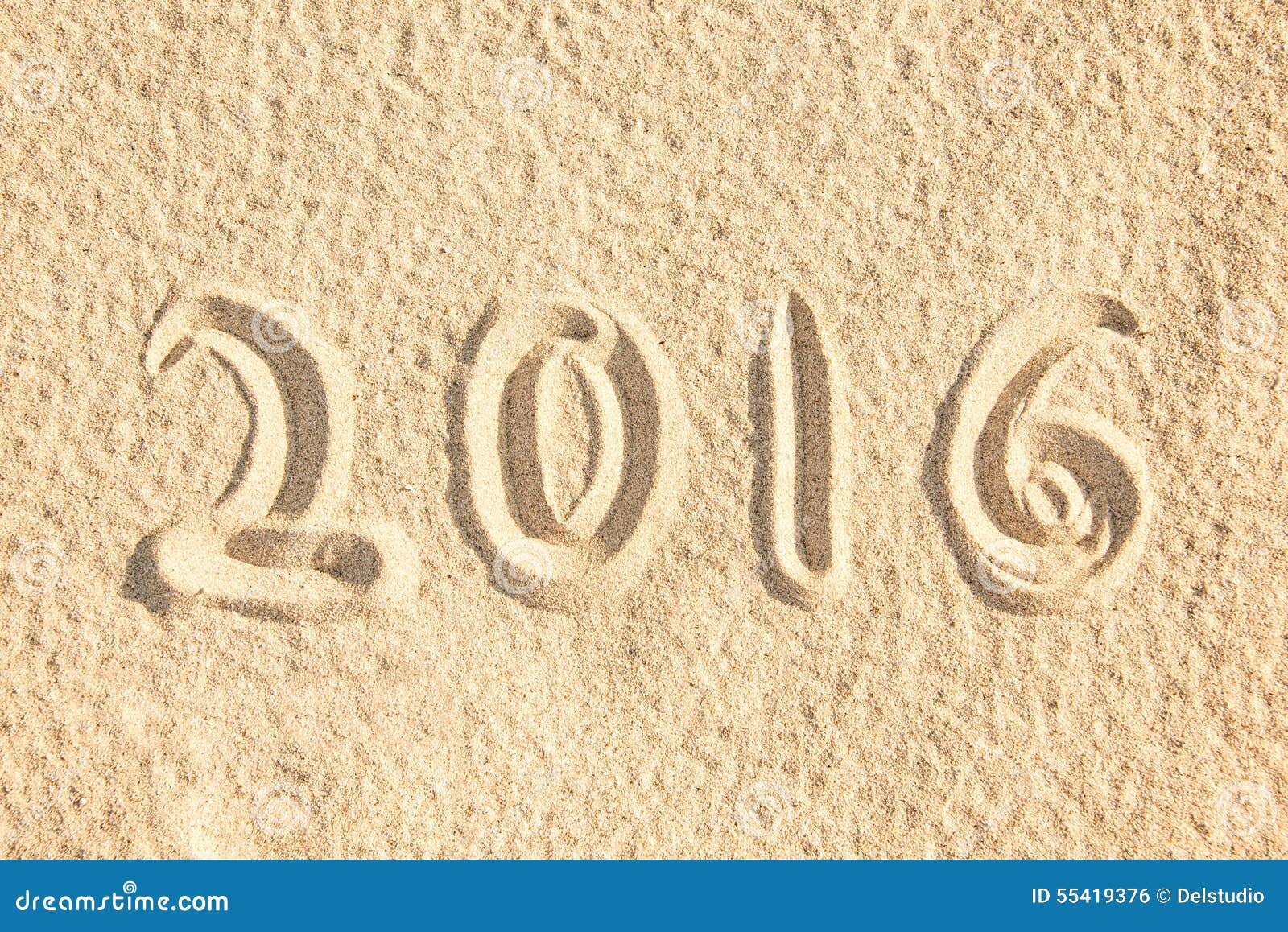 Close Up on 2016 Written in the Sand Stock Photo - Image of exotic ...
