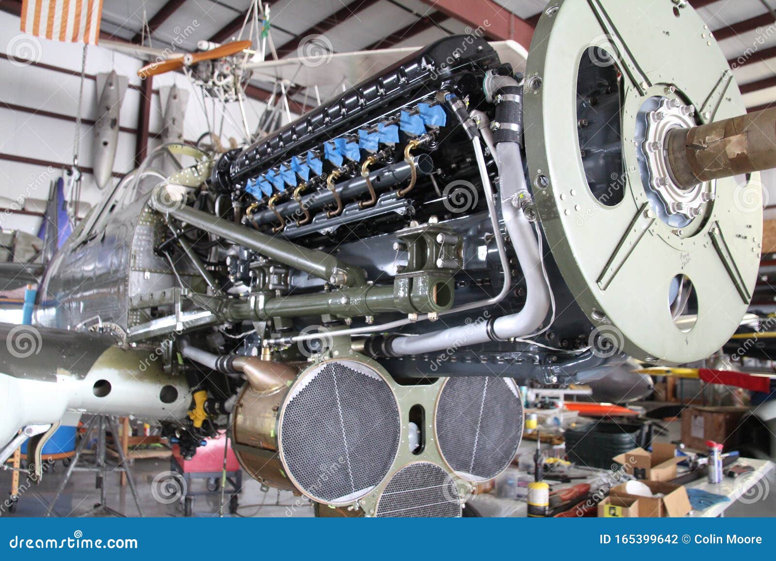 V12 Aircraft Engine stock photo. Image of transport - 165399642