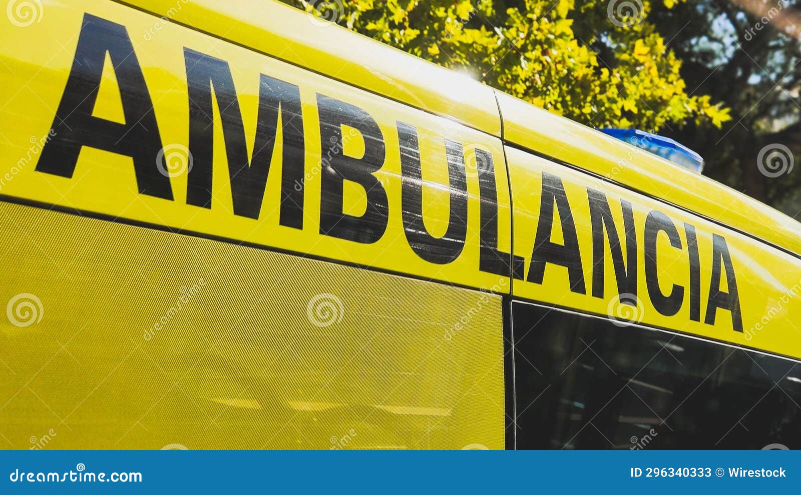 Close-up of a Yellow Ambulance Vehicle Stock Image - Image of emergency ...