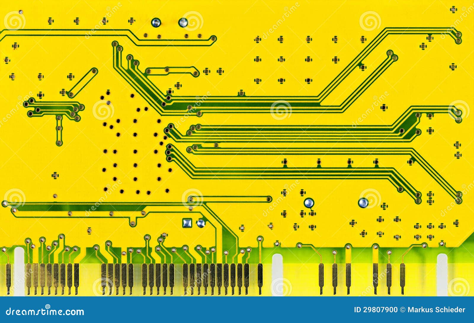 Yellow Computer Microcircuit Stock Photo - Image of communication ...