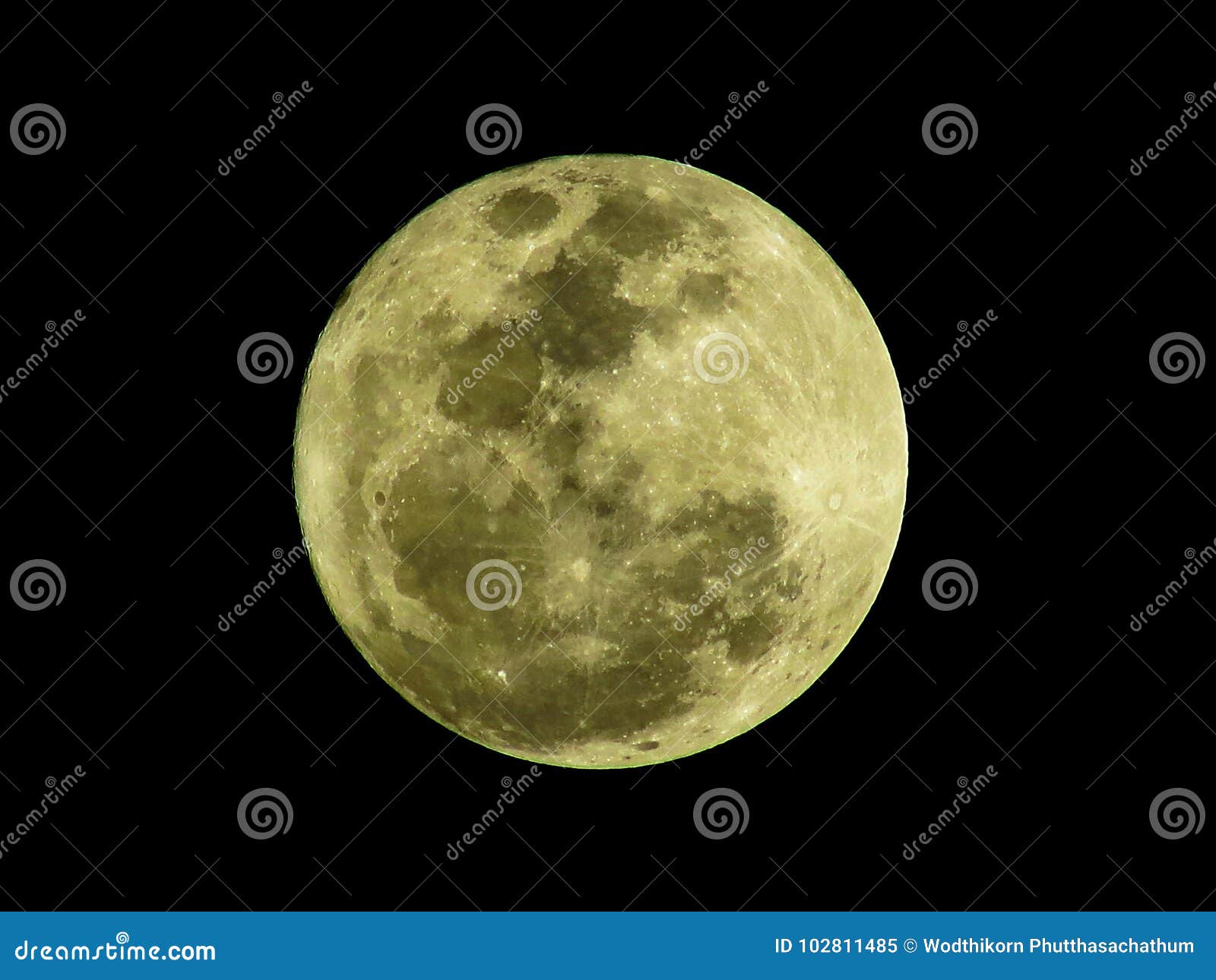 Close Up of the Yellow Full Moon Texture in the Night Time. Full Stock ...
