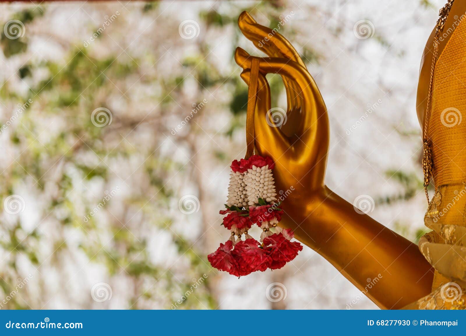 Close Up Yellow Hand of Buddha Architecture Stock Photo - Image of ...