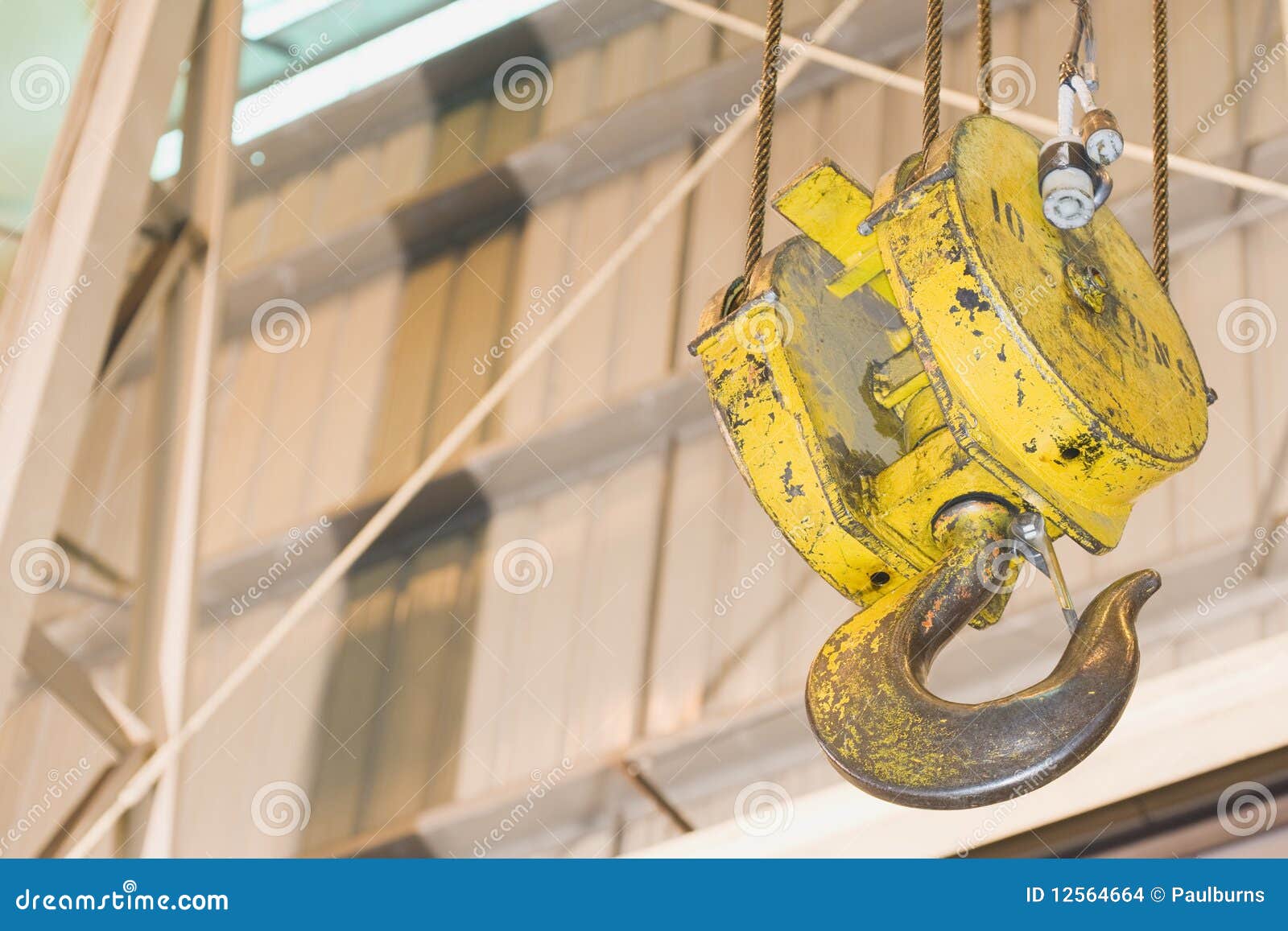 Close Up of Yellow Hook Lift Stock Photo - Image of production ...