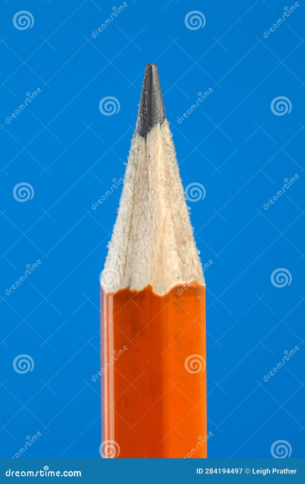 Close Up of Yellow Pencil Tip on Blue Background Stock Image - Image of ...