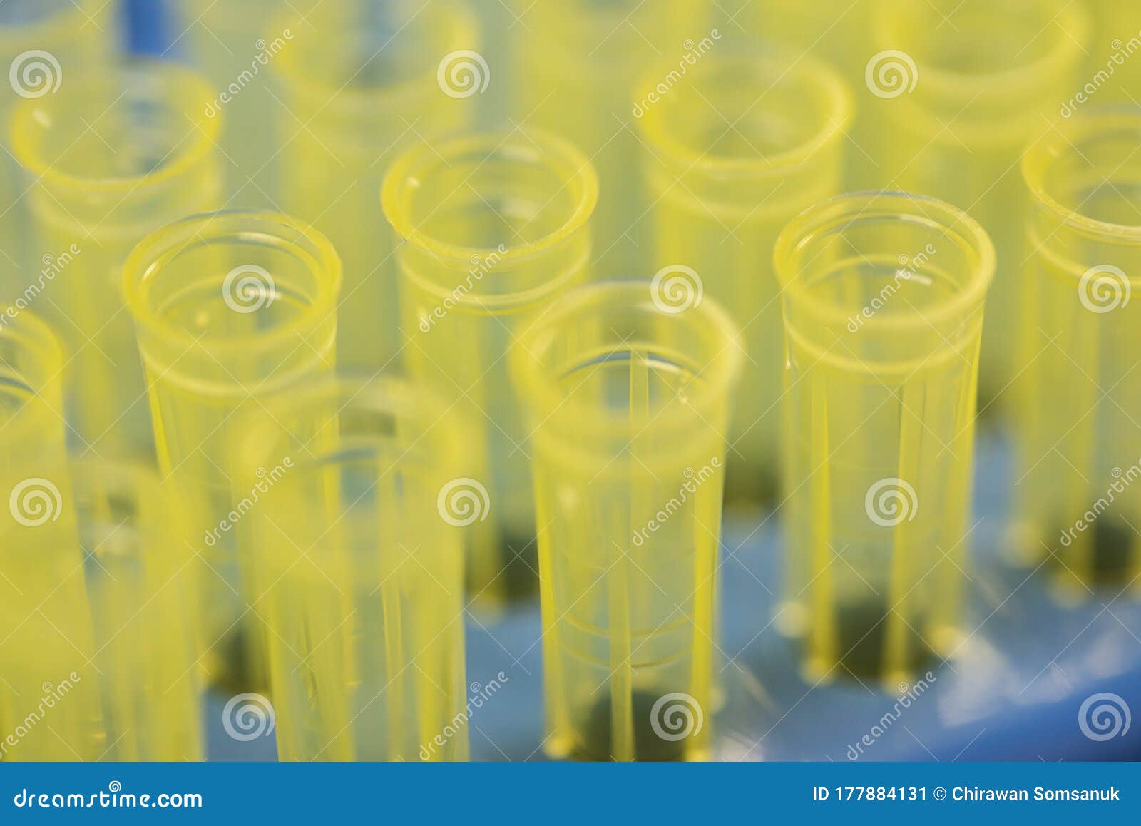 Close Up Yellow Pipette Tips Stock Image - Image of multichannel ...