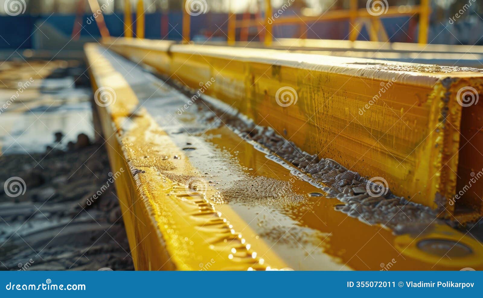 Yellow Rail Traffic Sign With An Arrow Stock Image | CartoonDealer.com ...