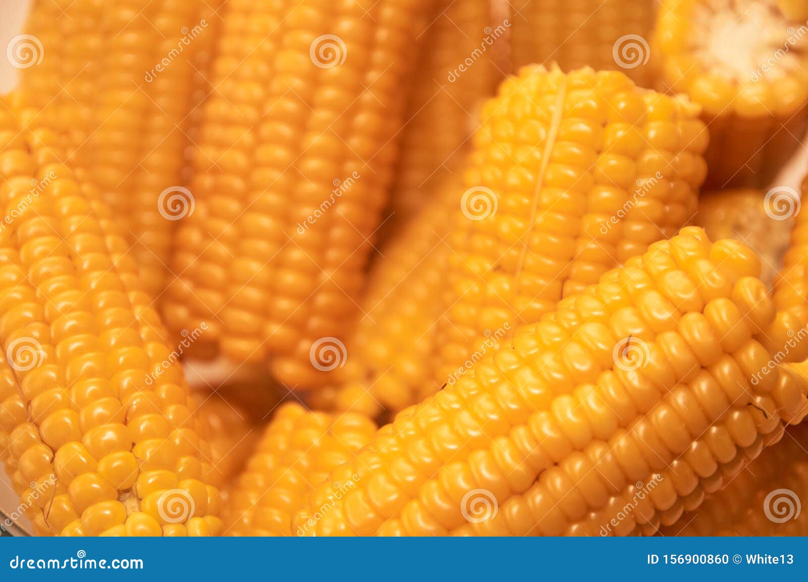 Close Up Yellow Sweet Corn Grain, Dense Rows of Boiled Yellow Corn ...
