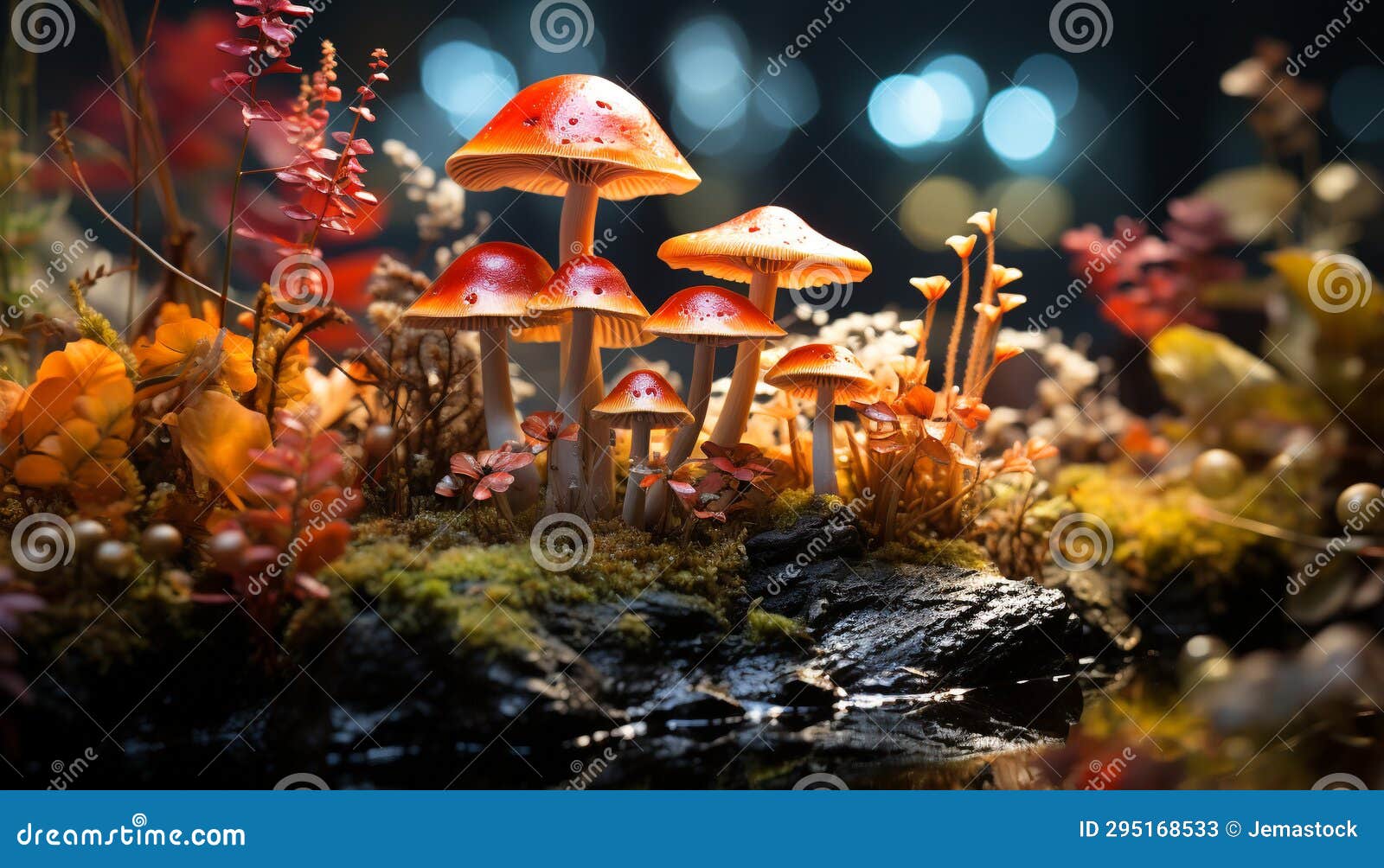 Close Up of a Yellow Toadstool, a Poisonous Autumn Fungus Generated by ...