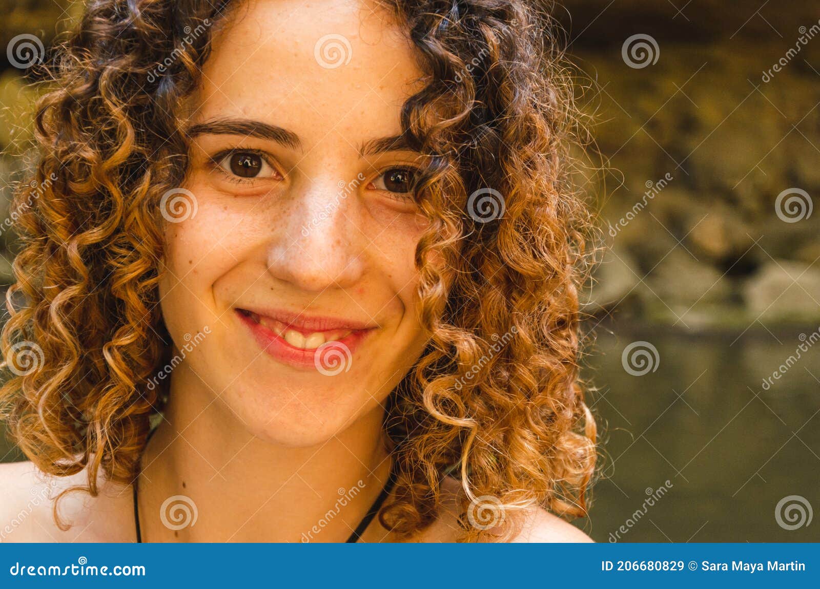 Close Up Of A Young Caucasian Woman Smile At Camera Stock Image Image