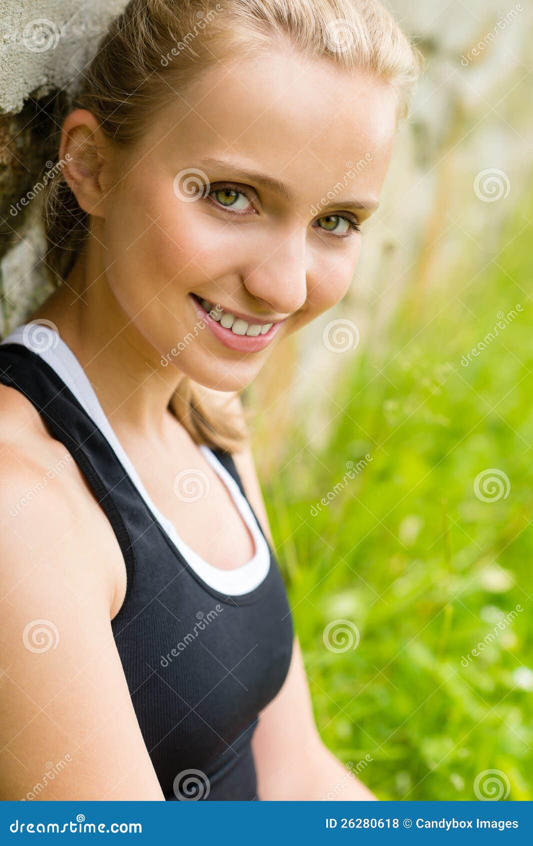 Close-up Young Fresh Woman Outdoors Stock Photo - Image of casual ...