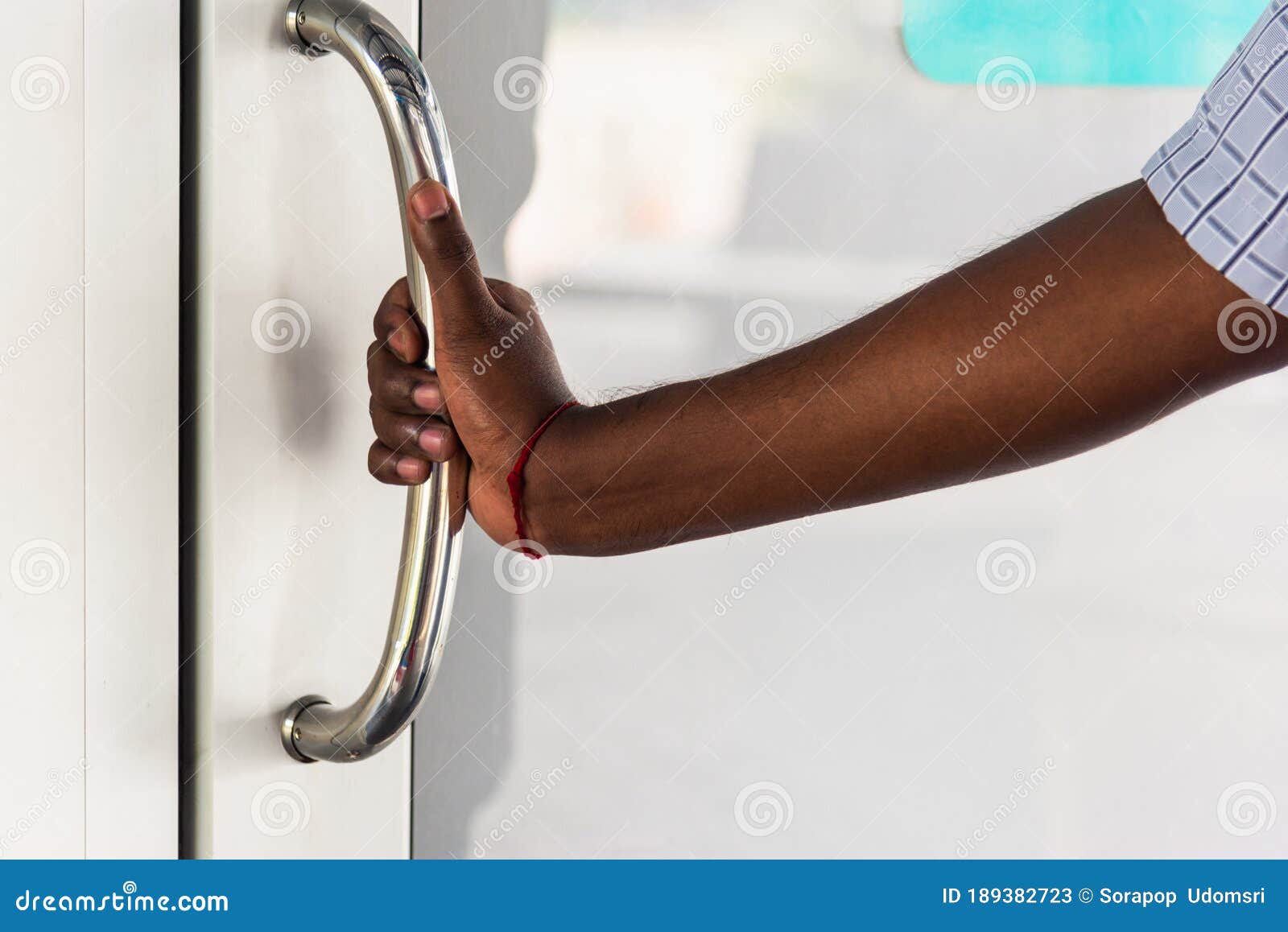 Man Holding and Pulling Open the Door Stock Image - Image of closeup ...