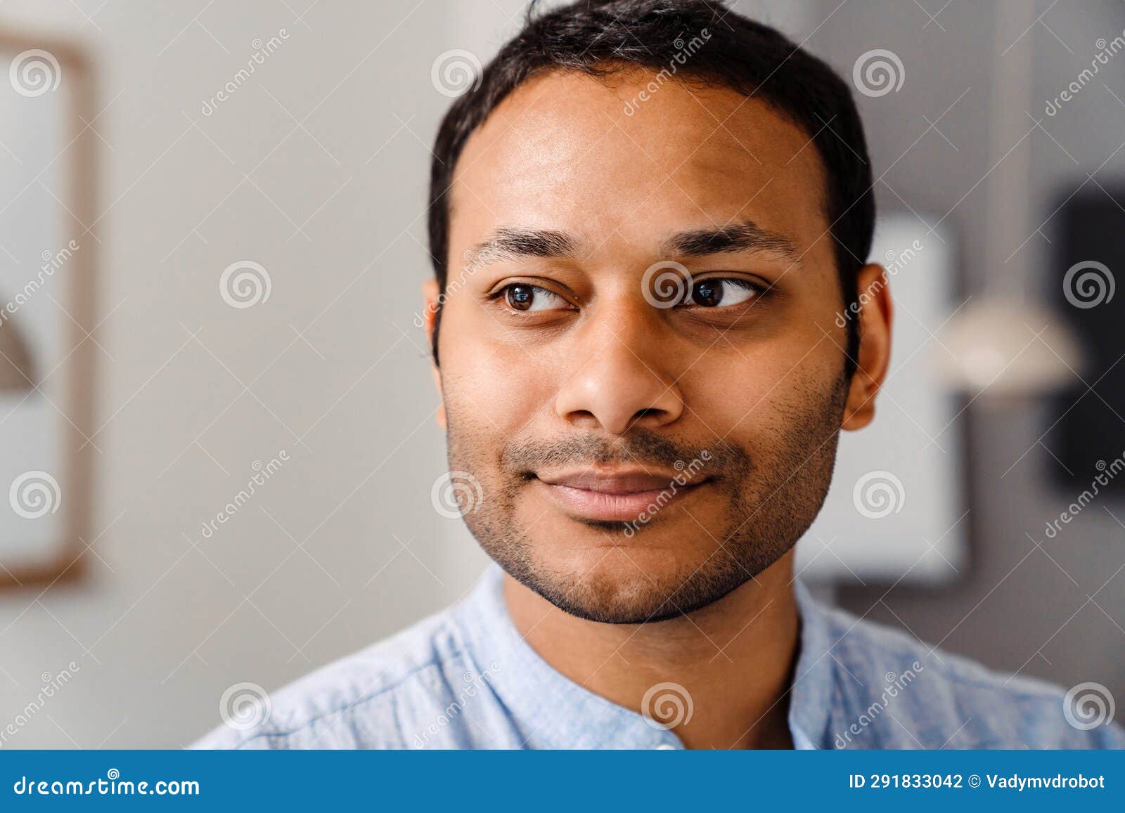 Close Up of Young Indian Man Standing in Office Stock Photo - Image of ...