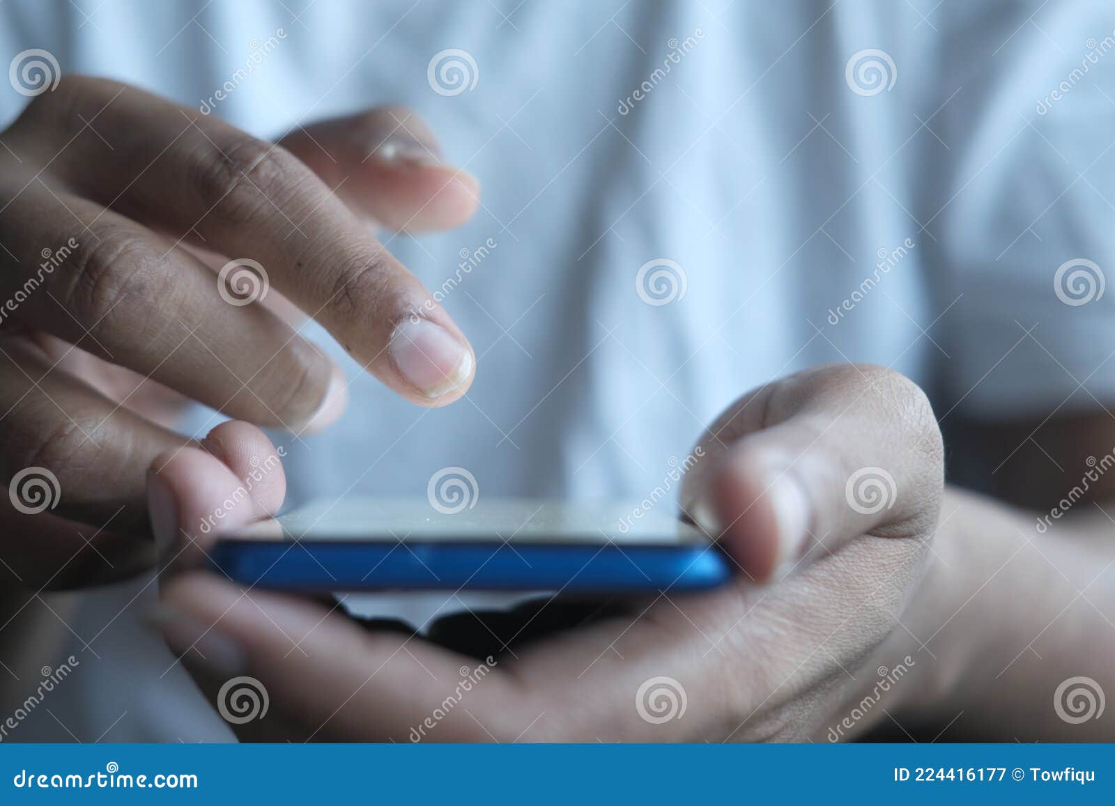 Close Up of Young Man Hand Using Smart Phone. Stock Image - Image of ...