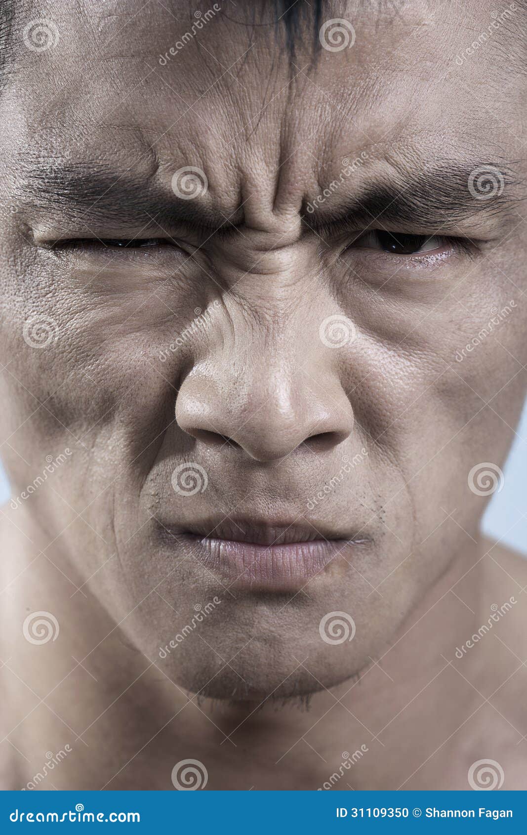 Close Up of Young Mans Face, Irritated Stock Photo - Image of stress ...