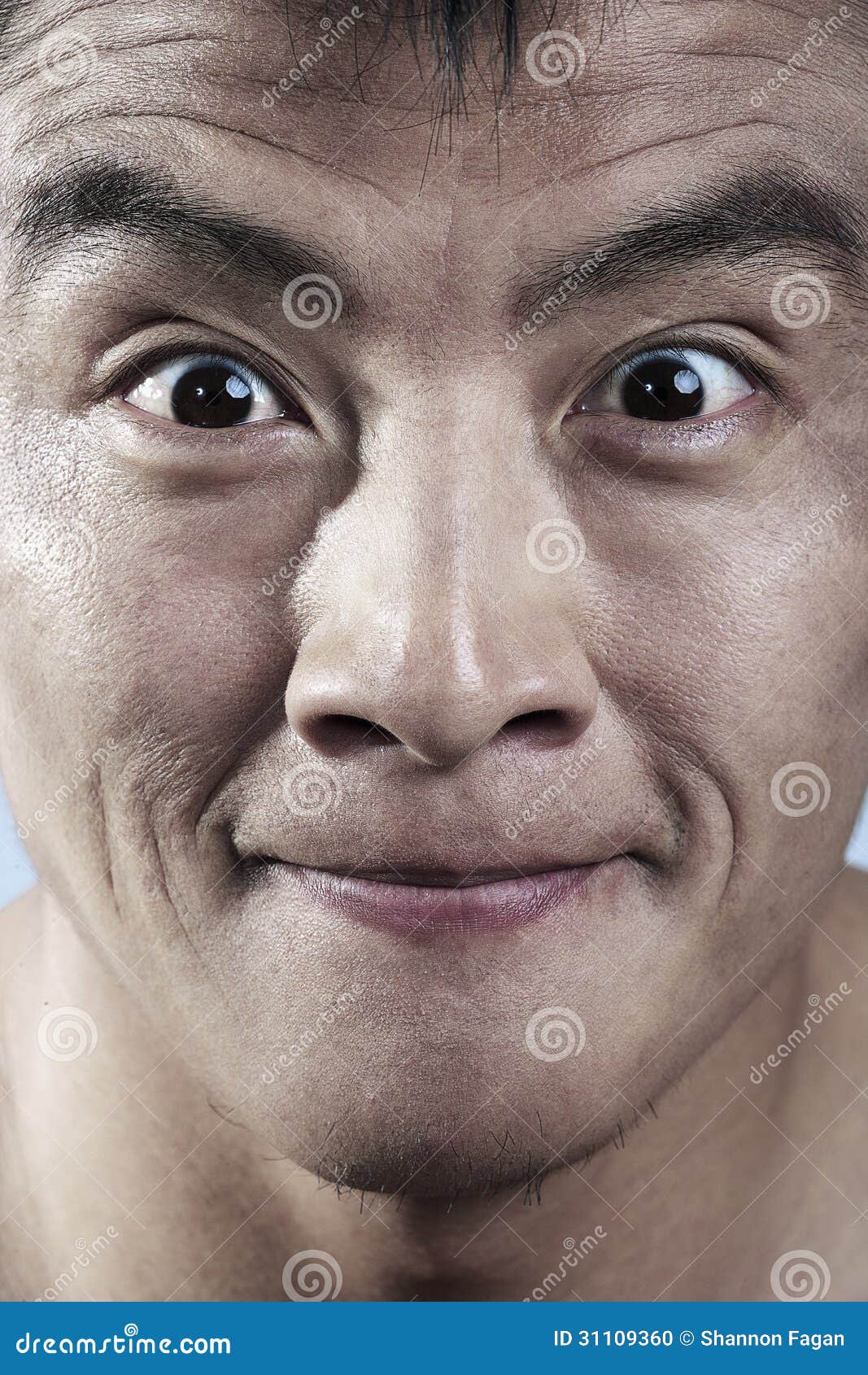 Close Up of Young Mans Face Smiling Stock Photo - Image of enjoyment ...
