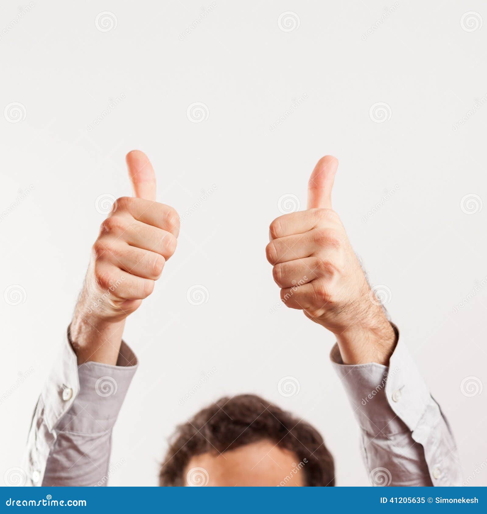 Close Up of Young Thumbs Up Isolated Stock Image - Image of white ...