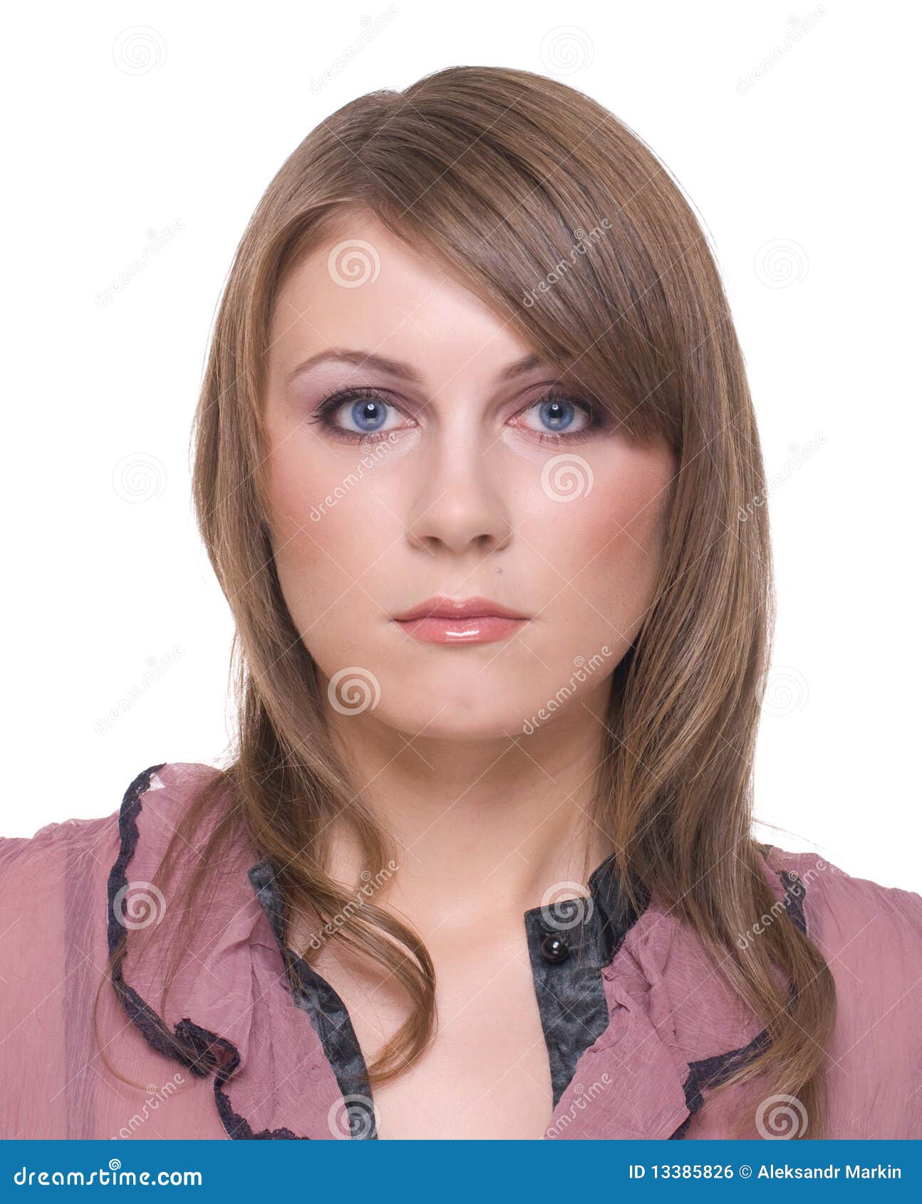 Close Up of Young Woman with Clear Makeup Stock Photo - Image of orange ...