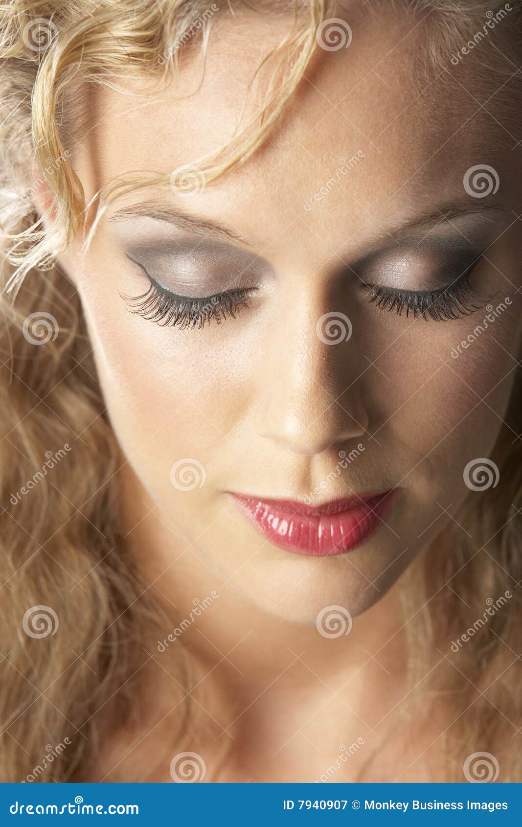 Close-Up of Young Woman with Closed Eyes Stock Image - Image of ...